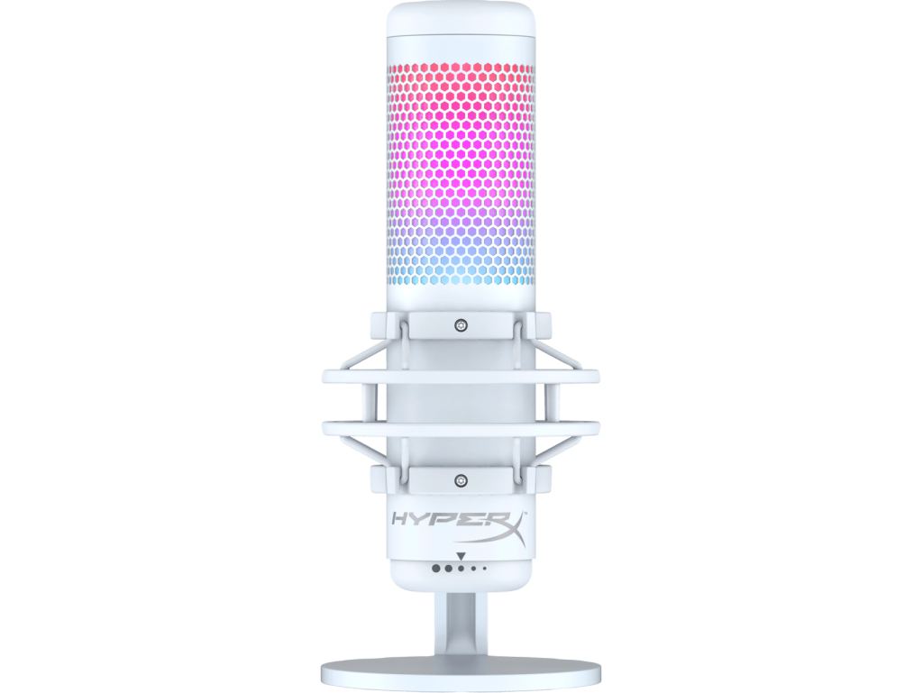 Micrófono Hyper Quadcast S White - RGB | Cafe digital